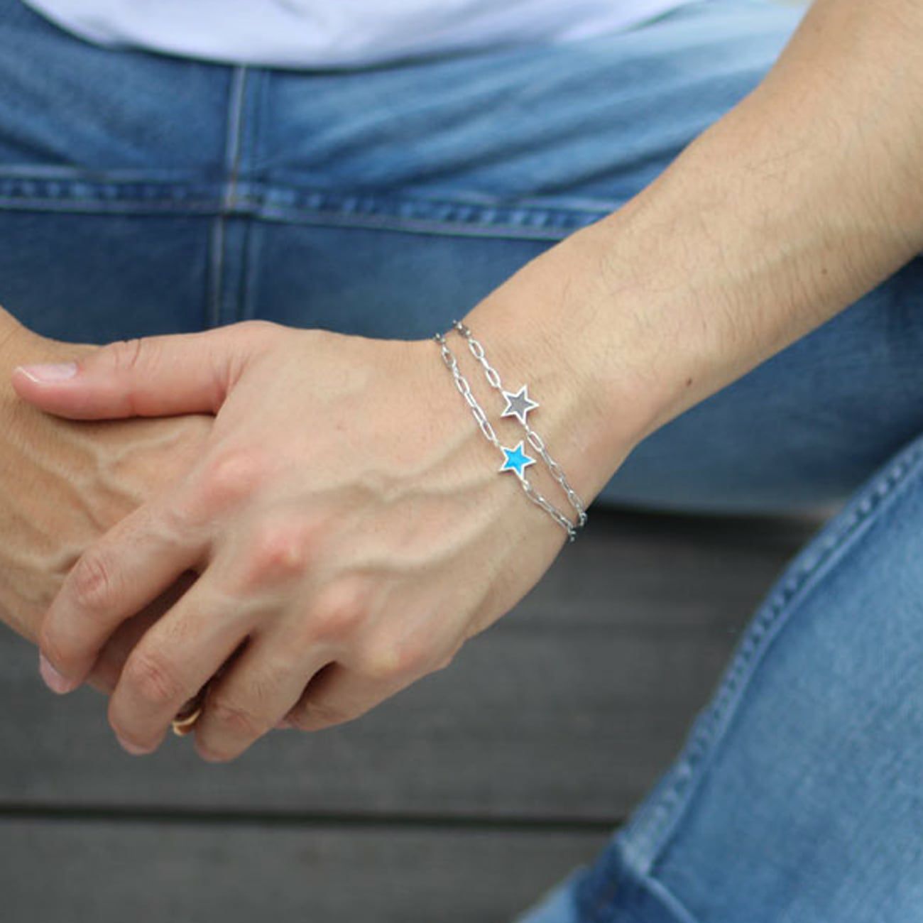 amp japan/アンプジャパン カラーチェーンスターブレスレット HQJK-440ML アクセサリー 国産 日本製 芸能人 着用 愛用 ...